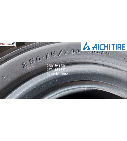 Lốp đặc 250-15 Aichi ME310 Nhật Bản - Lốp trước xe nâng 3.5 tấn